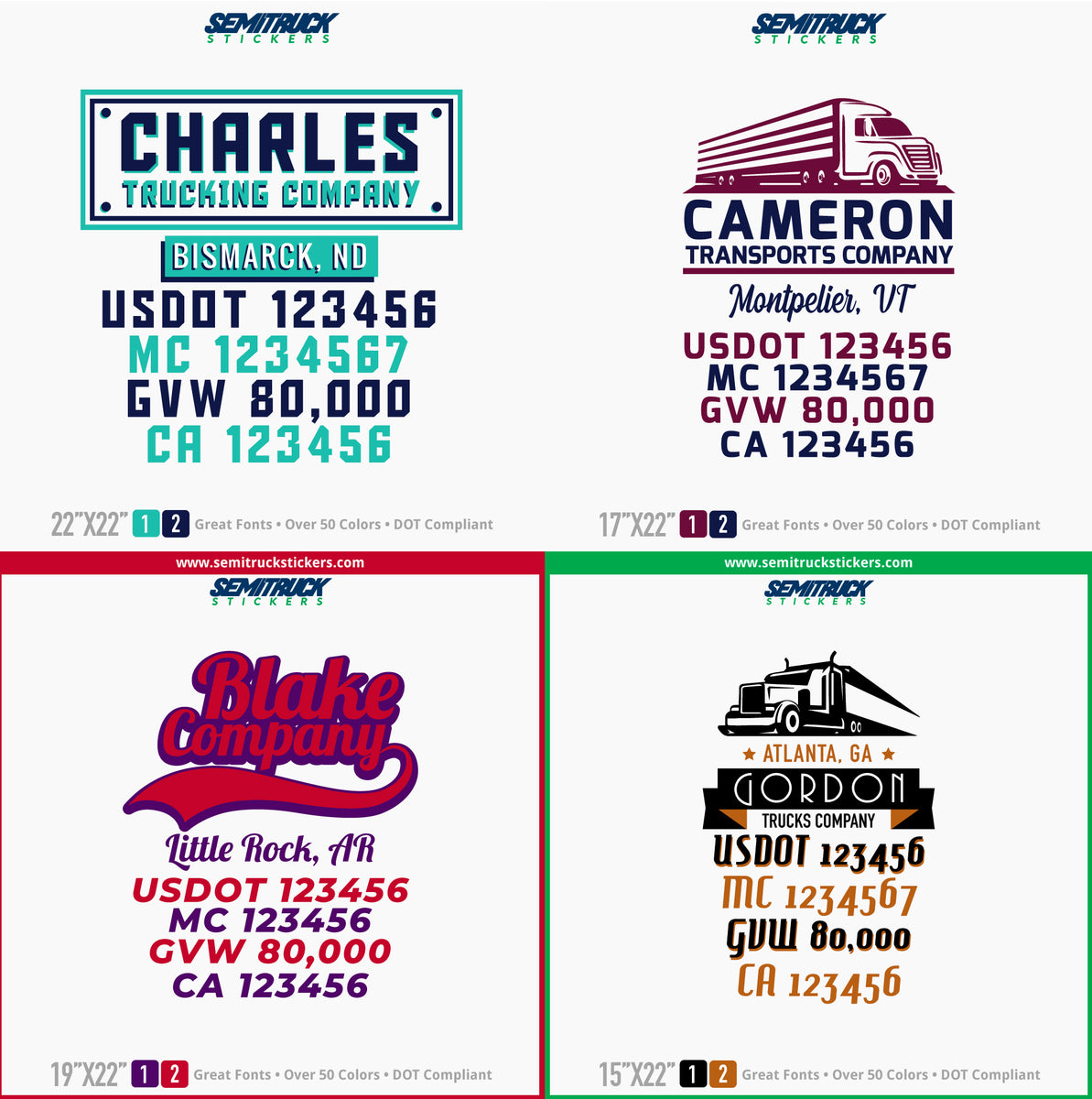 The Best in USDOT Semi Truck Stickers | Professional Custom Commercial ...